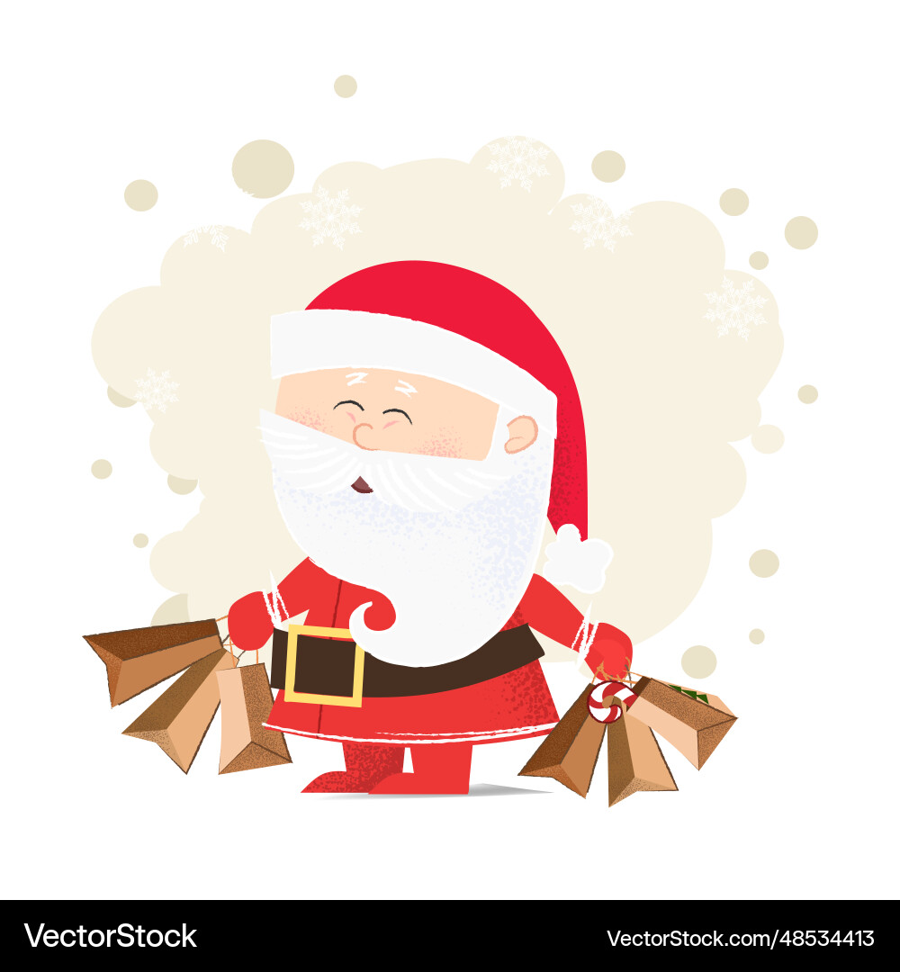 Santa claus greeting card design Royalty Free Vector Image