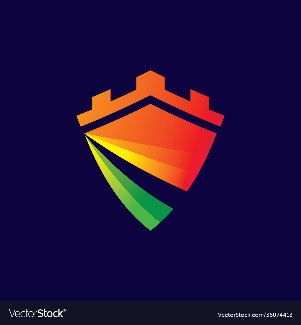 Shield gradient logo design Royalty Free Vector Image