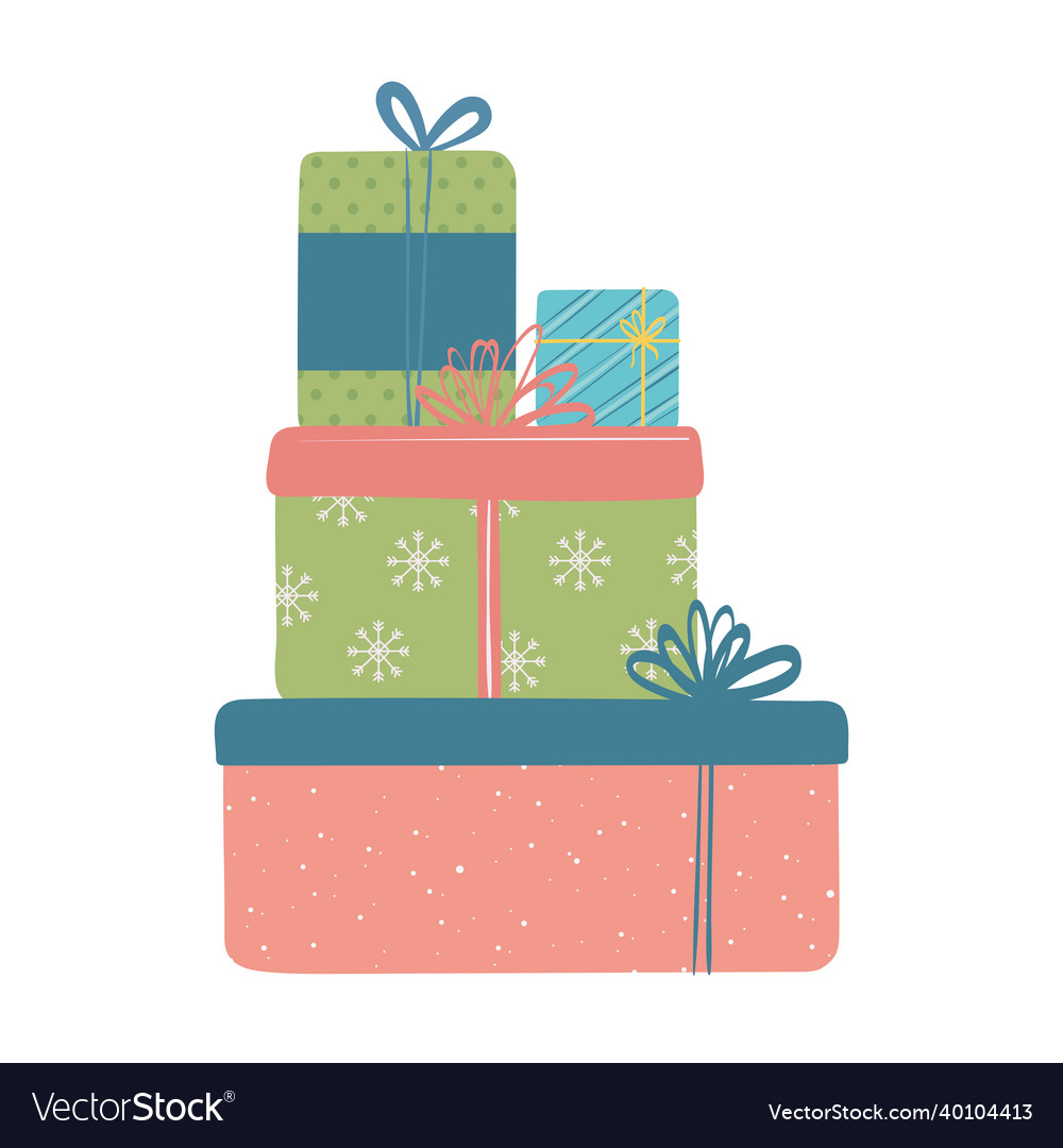 Stack of gift boxes Royalty Free Vector Image - VectorStock