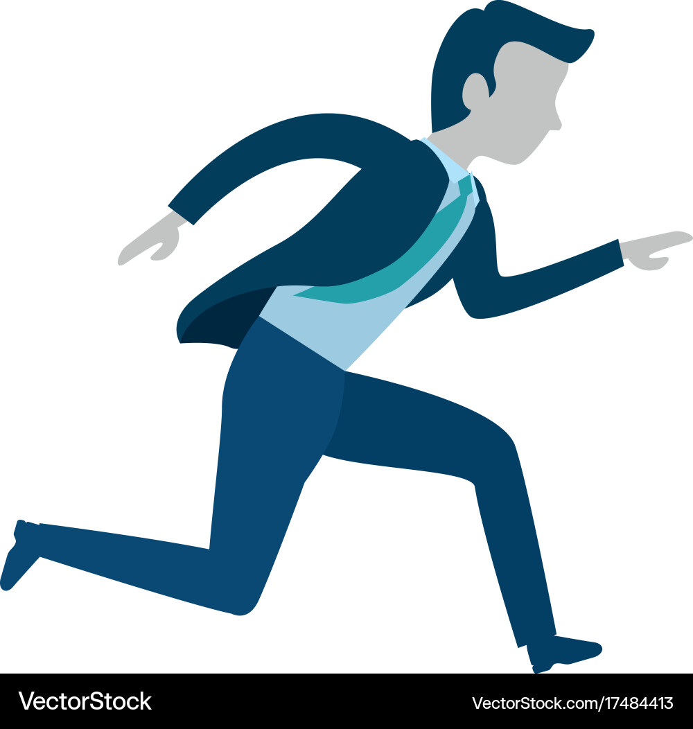 Successful businessman running avatar character Vector Image