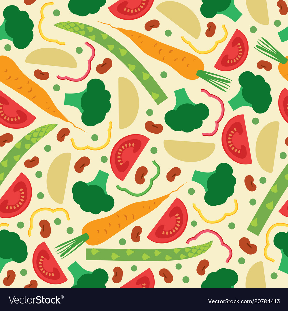 Vegetables soup seamless pattern Royalty Free Vector Image