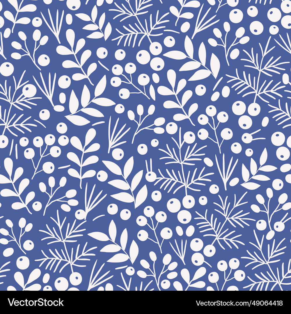 A pattern of twigs and berries template Royalty Free Vector