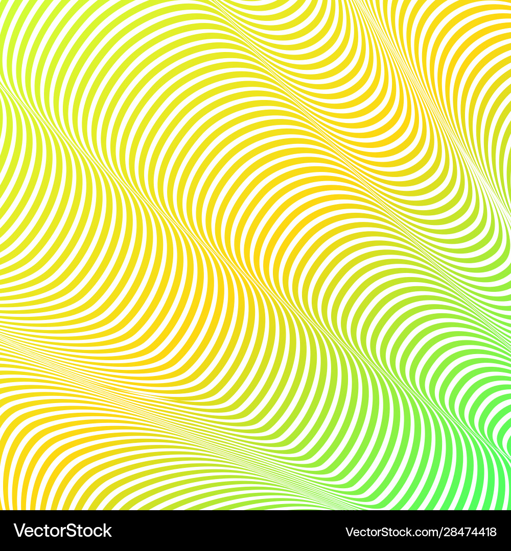 Abstract acid color wavy background optical art Vector Image