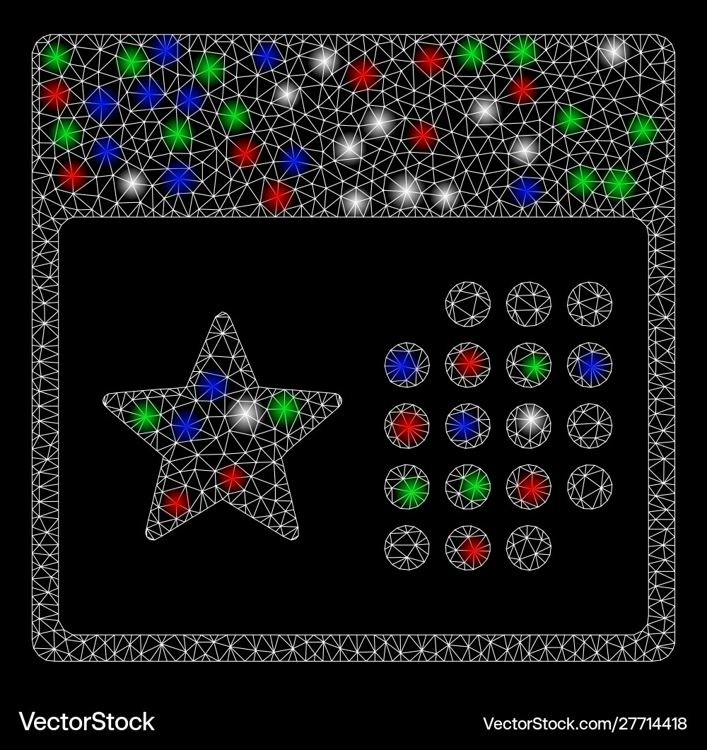 Bright mesh network holiday calendar with flare Vector Image
