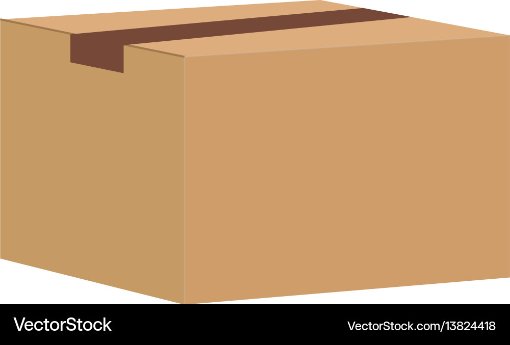 Brown closed carton delivery packaging box Vector Image