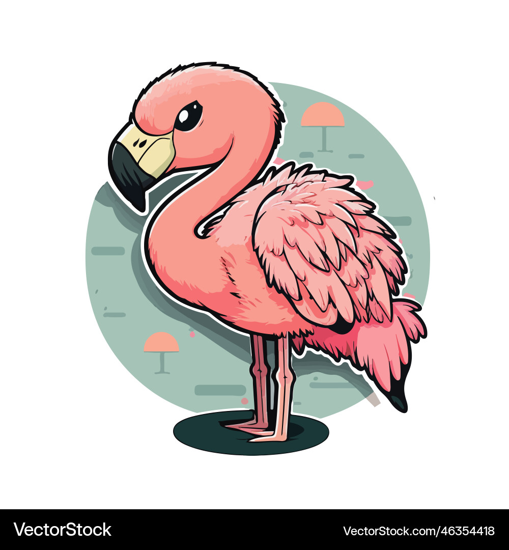 Cute flamingo cartoon style Royalty Free Vector Image