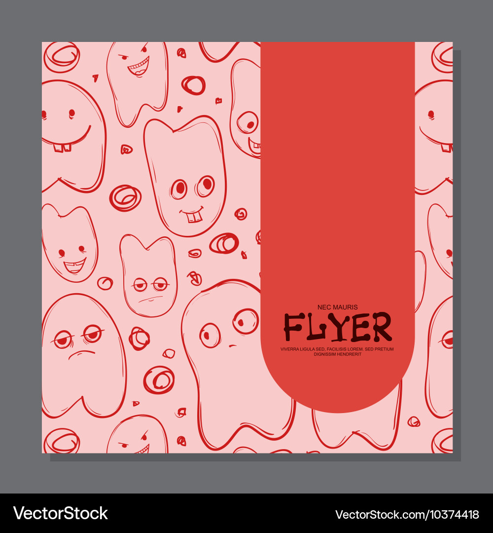 Flyers with funny faces cartoon-style Royalty Free Vector