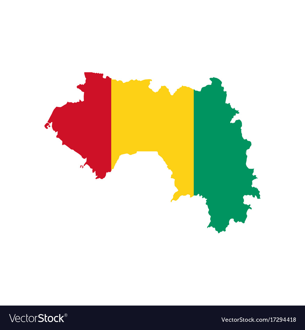 Guinea flag and map Royalty Free Vector Image - VectorStock