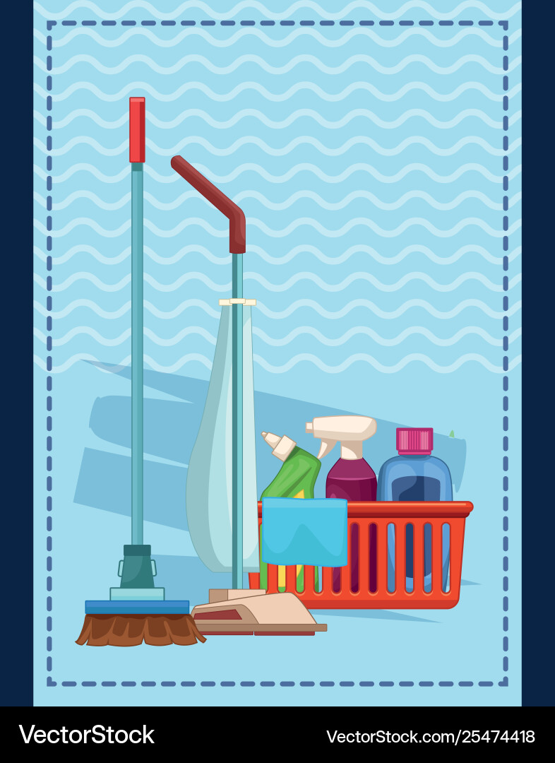 Housekeeping cleaning cartoon Royalty Free Vector Image