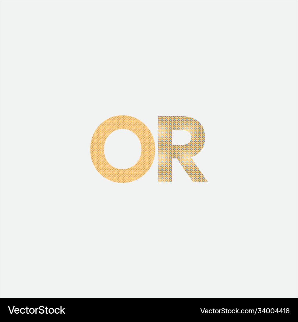 O r letter logo emblem design Royalty Free Vector Image