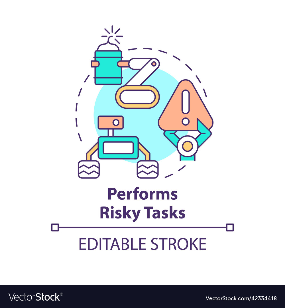Performs risky tasks concept icon Royalty Free Vector Image