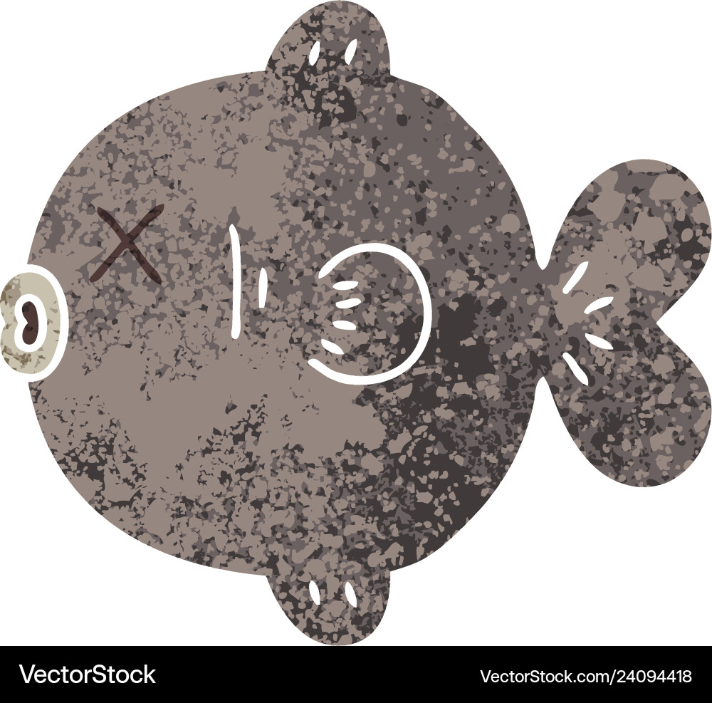 Quirky retro style cartoon fish Royalty Free Vector Image