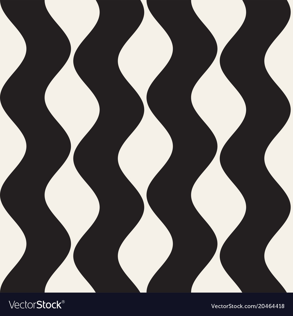 Seamless black and white wavy lines pattern Vector Image