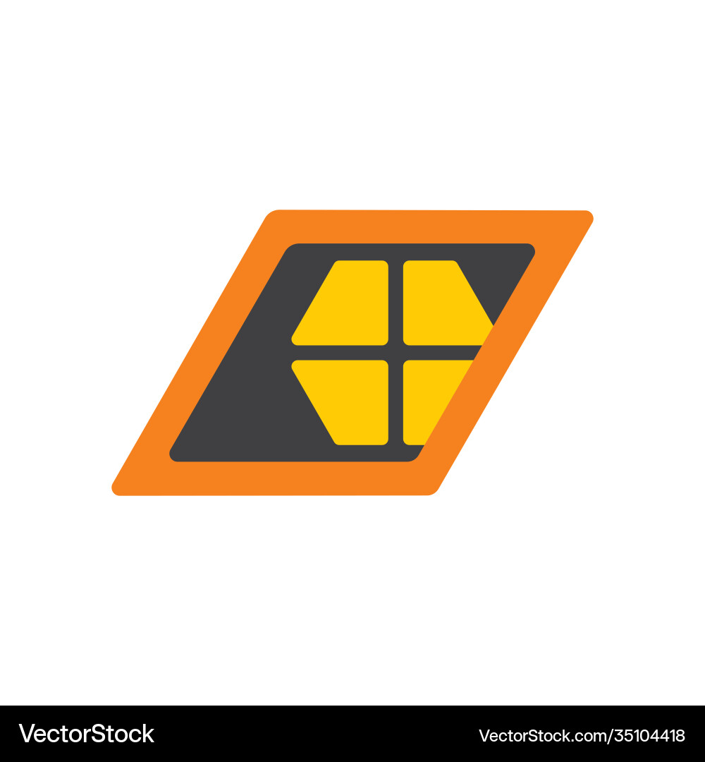 Simple window light 3d flat logo Royalty Free Vector Image
