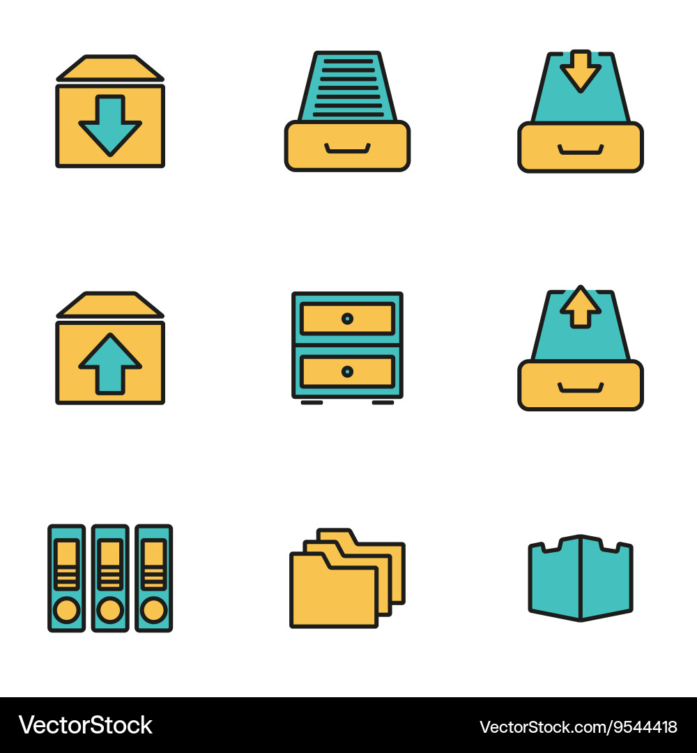 Trendy flat line icon pack for designers and Vector Image
