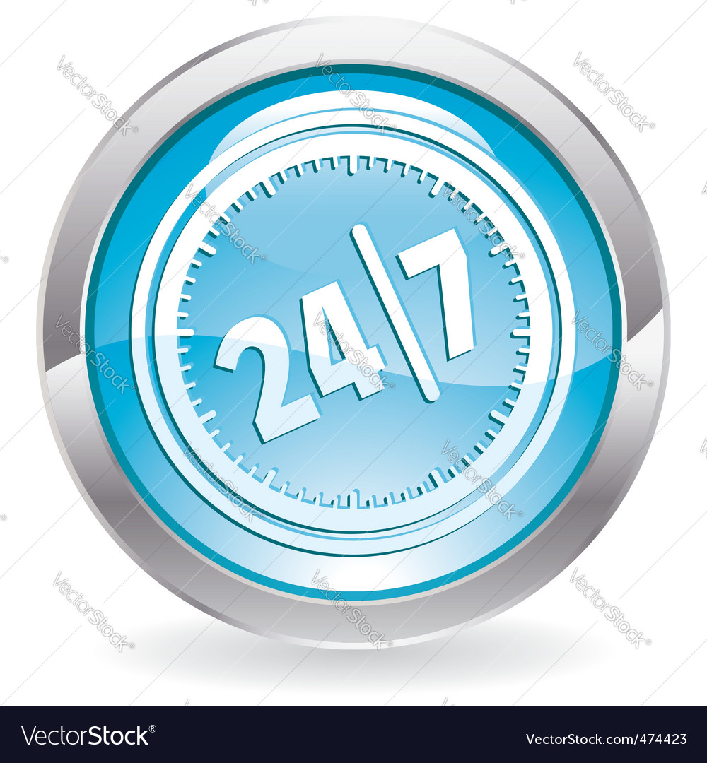 247 button Royalty Free Vector Image - VectorStock
