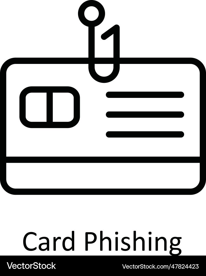 Card phishing outline icon design Royalty Free Vector Image