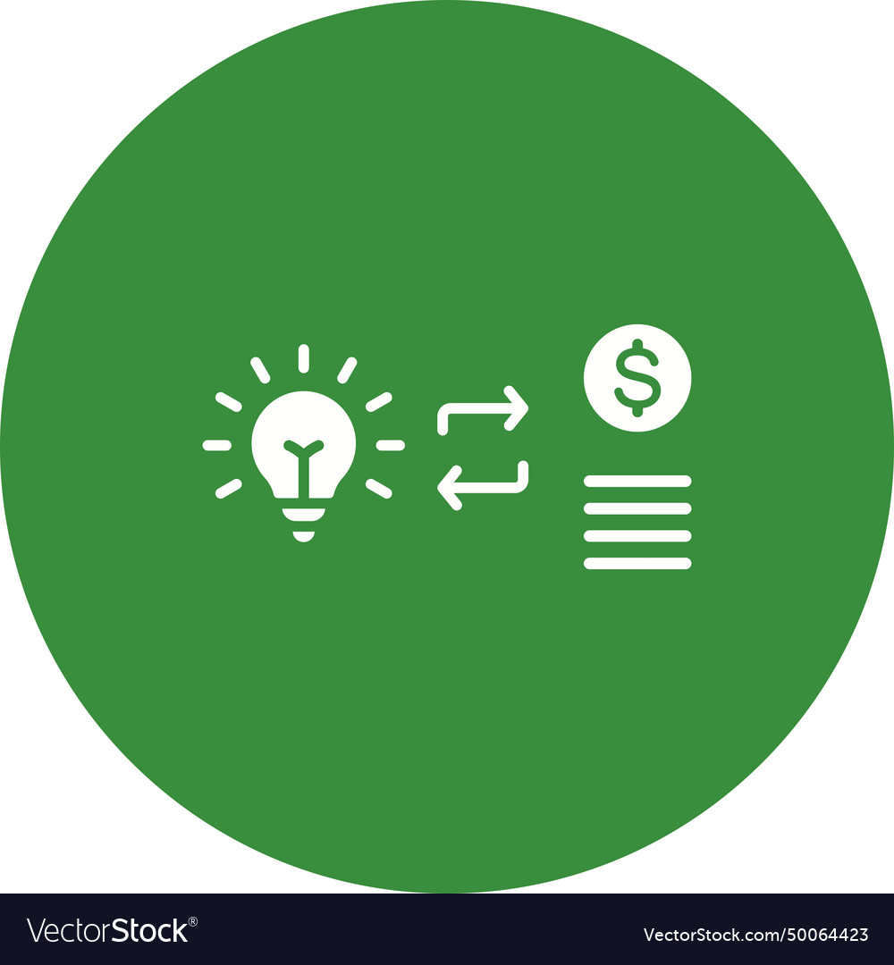 Convert idea into money icon image Royalty Free Vector Image Convert idea into money icon image Royalty Free Vector Image