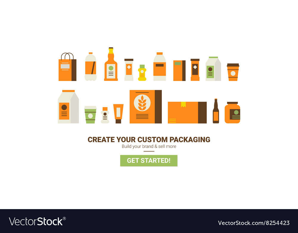 Custom packaging concept Royalty Free Vector Image