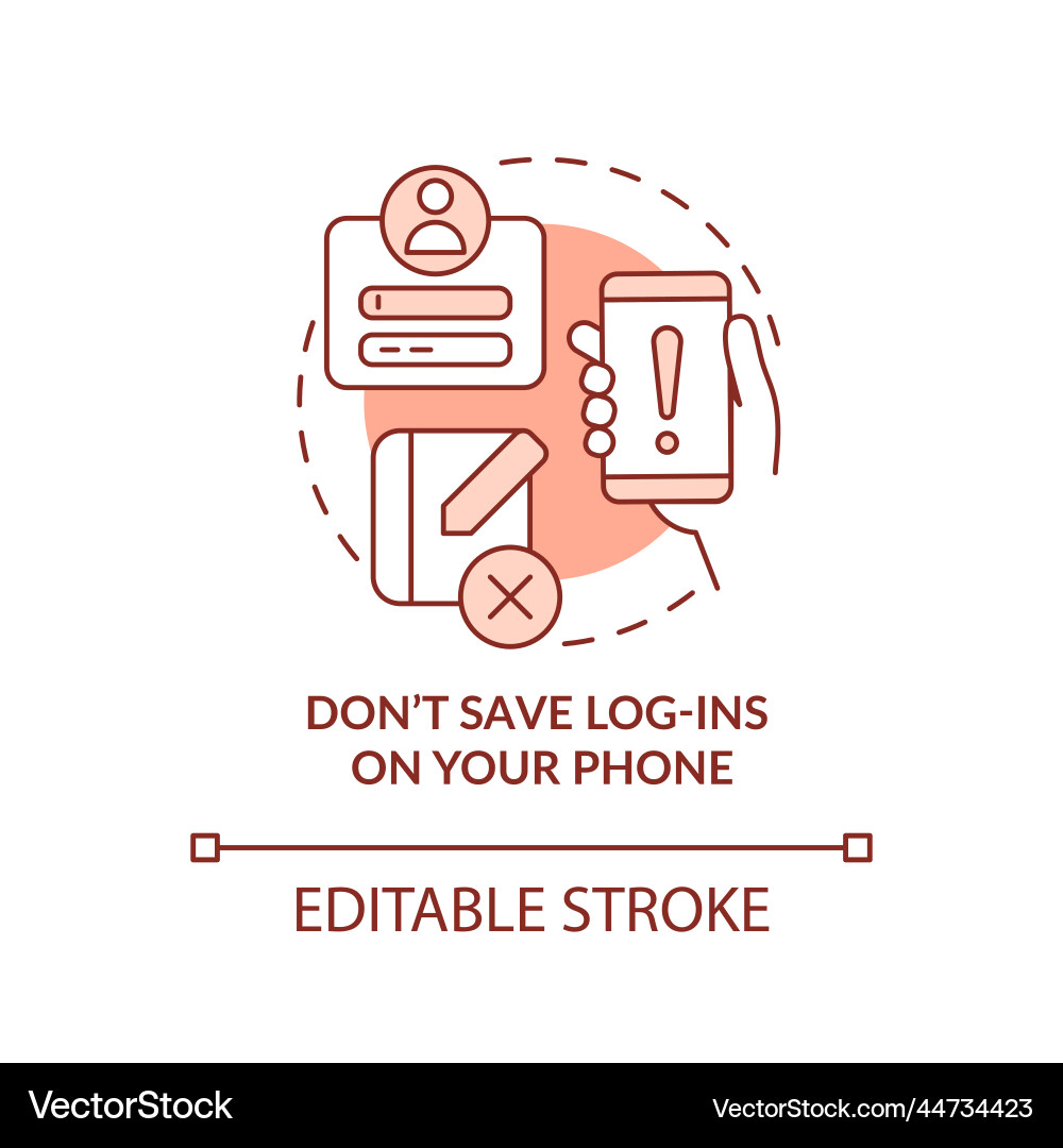 Do not save logins on your phone terracotta Vector Image