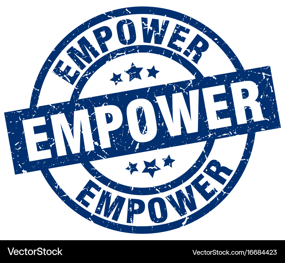 Empower blue round grunge stamp Royalty Free Vector Image