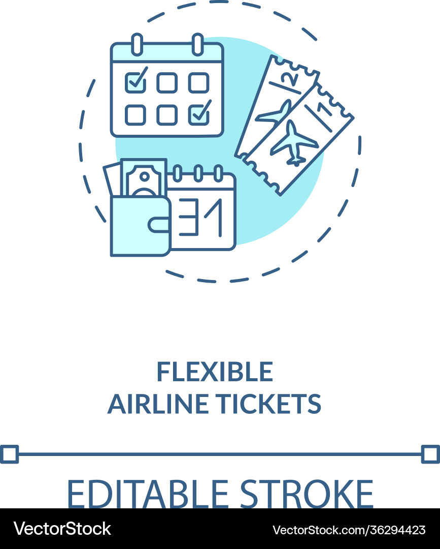 Flexible airline tickets concept icon Royalty Free Vector
