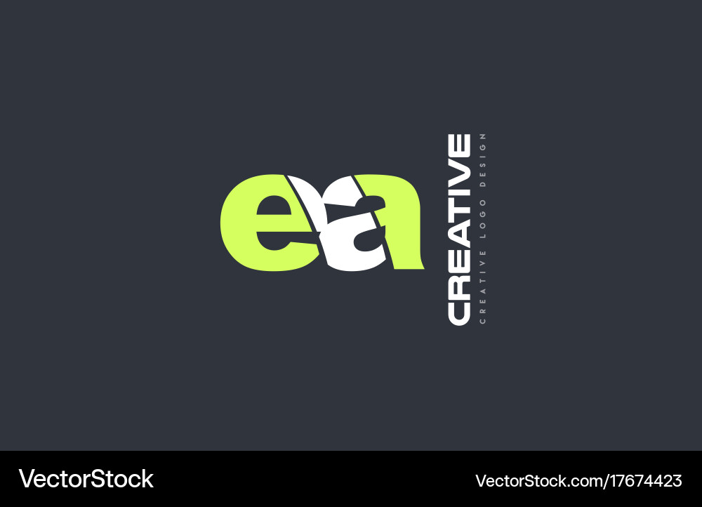 Green letter ea e a combination logo icon company Vector Image