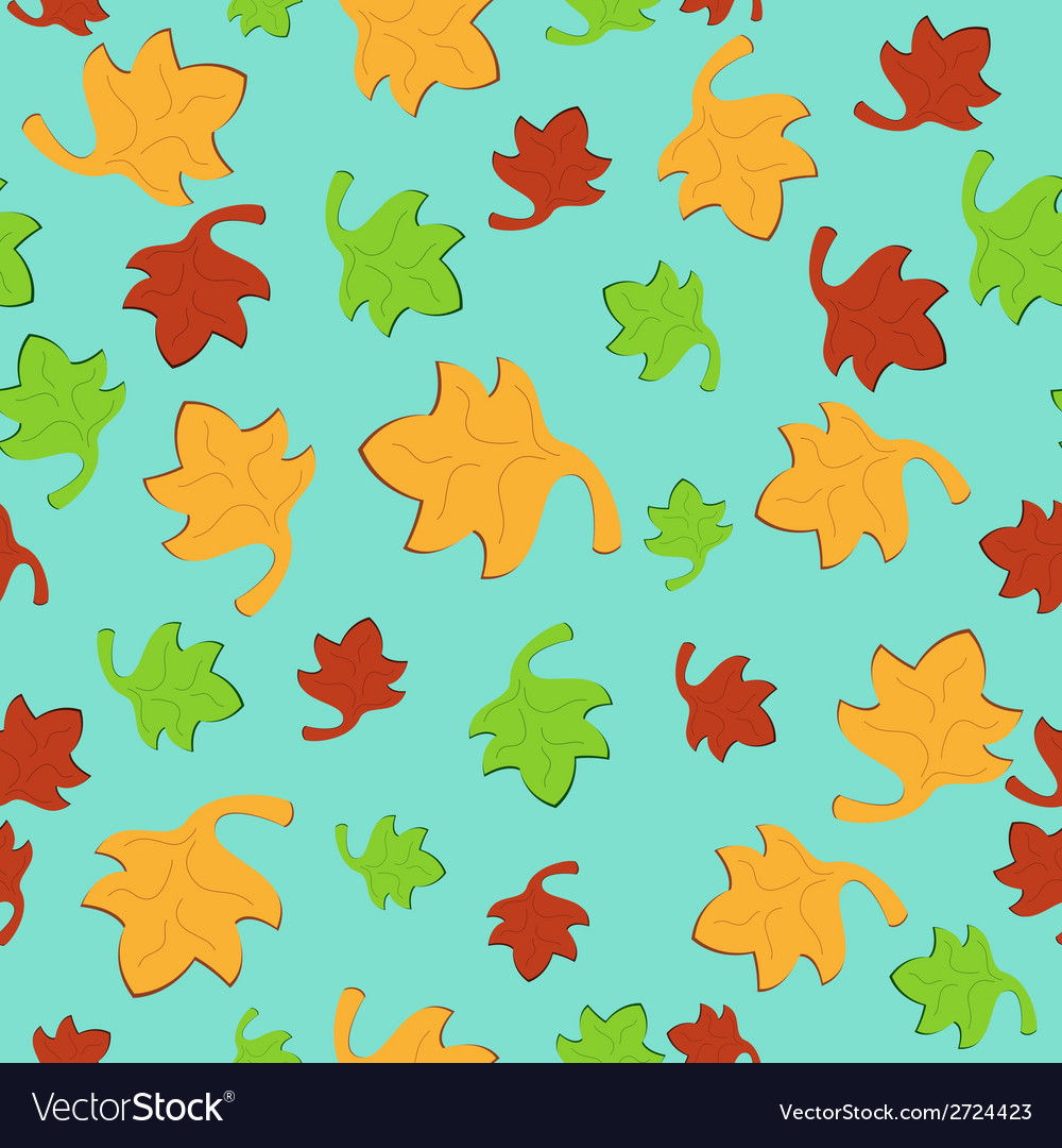 Leaf fall seamless pattern Royalty Free Vector Image