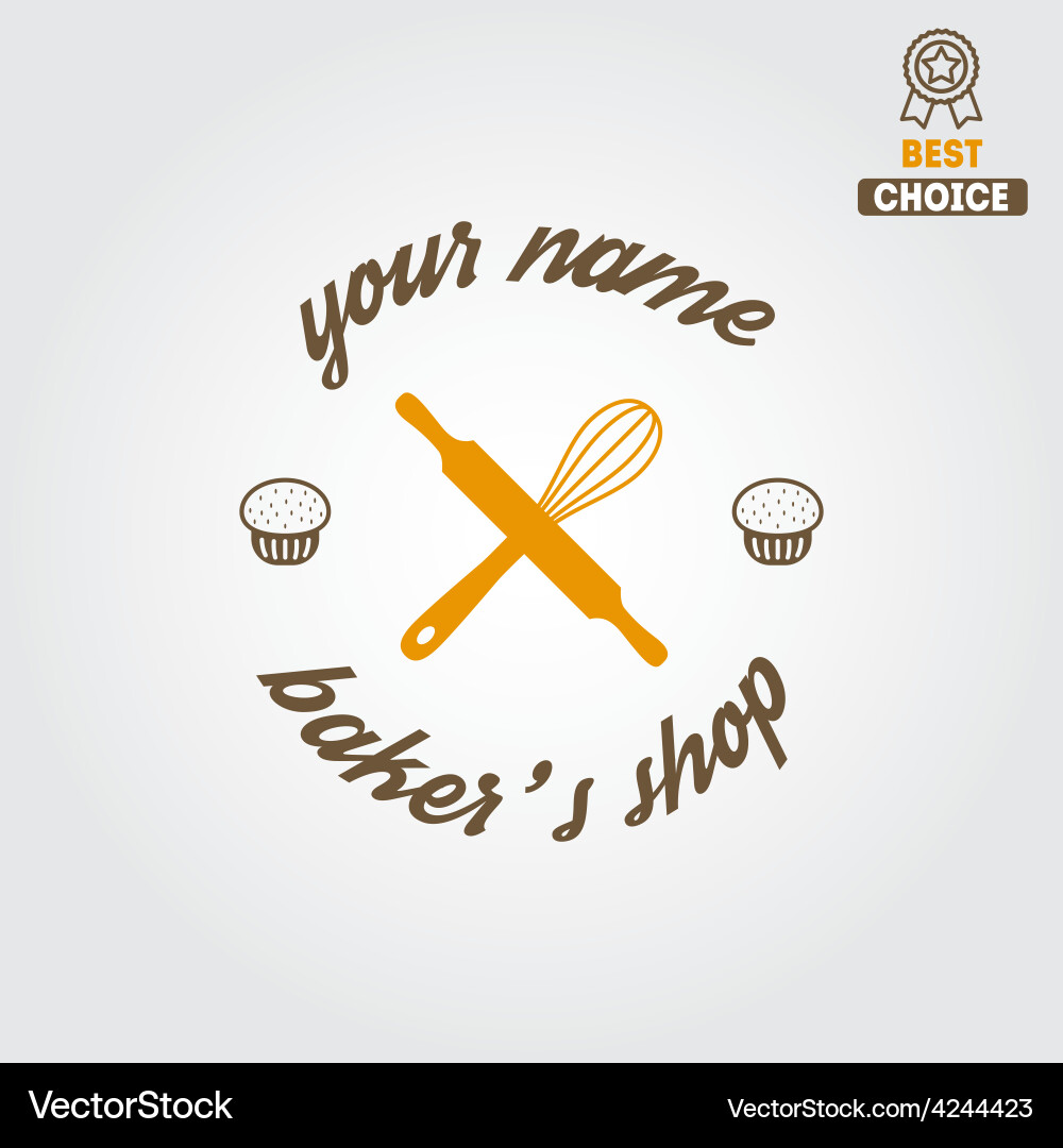 Logo label emblem or badge for bakery or baker Vector Image