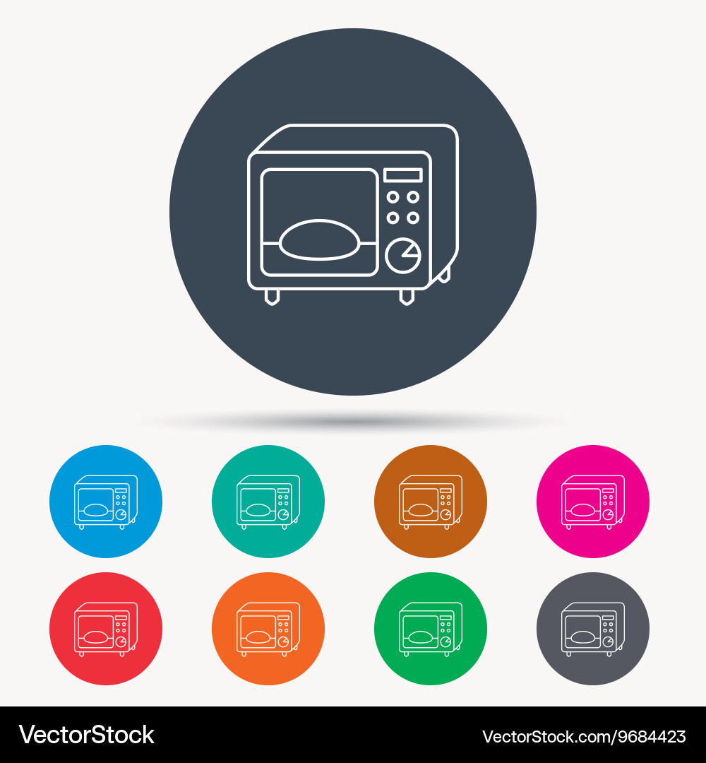 Microwave oven icon kitchen appliance sign Vector Image