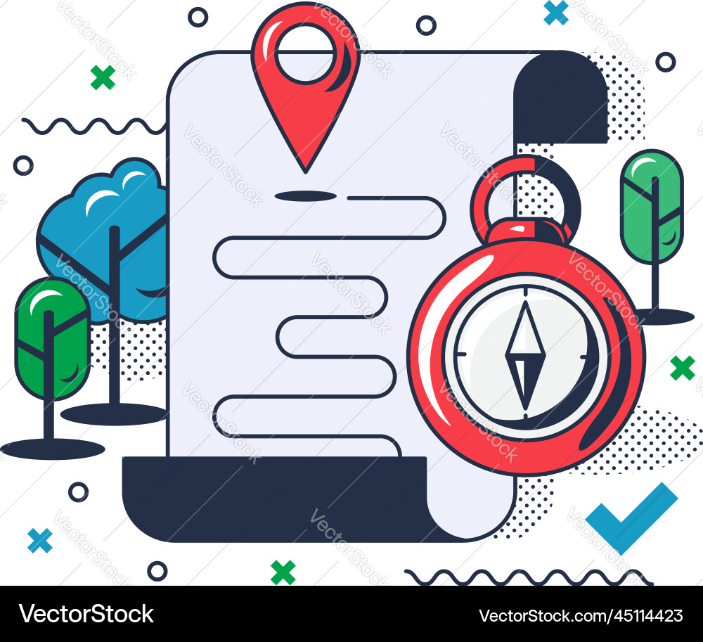 Navigation location and compass equipment Vector Image