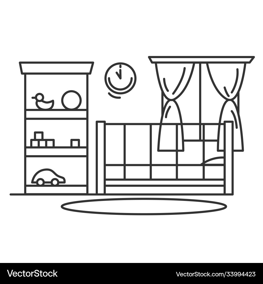 Nursery icon comfortable children room interior Vector Image