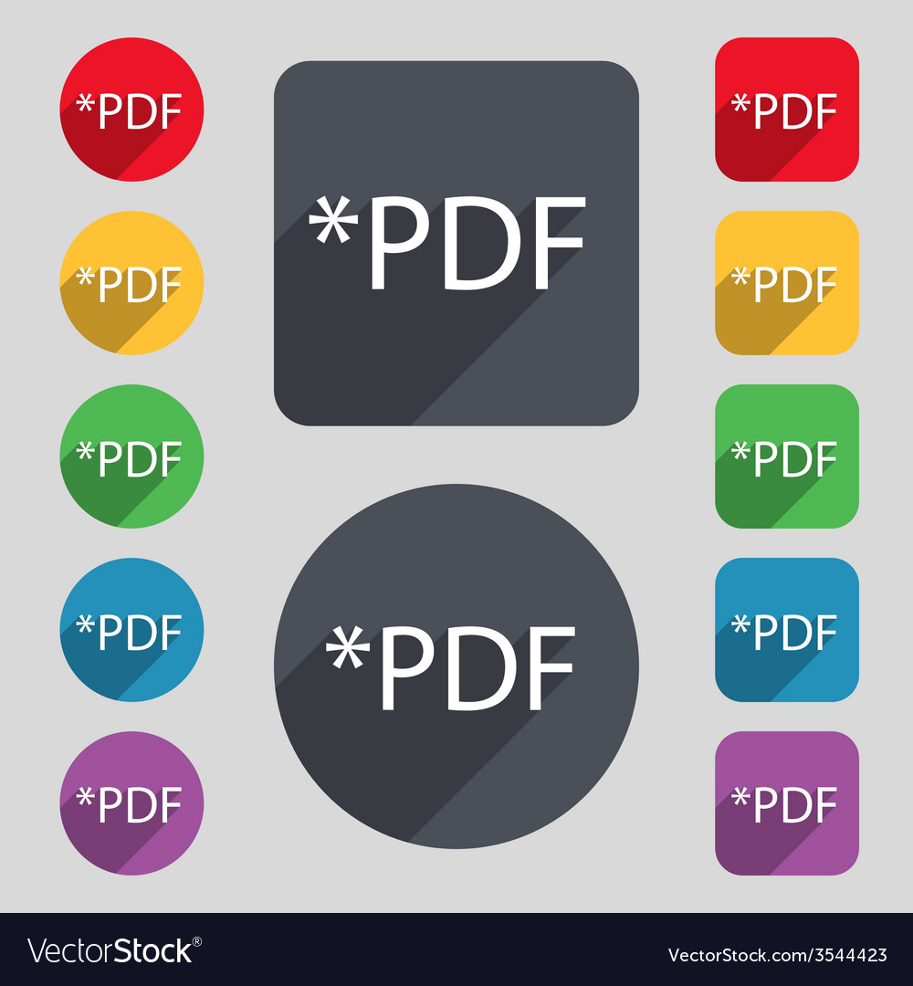 Pdf file document icon download button Royalty Free Vector