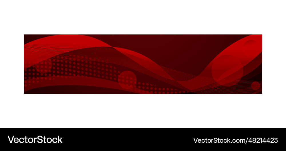 Red dynamic wavy and grunge halftone banner Vector Image