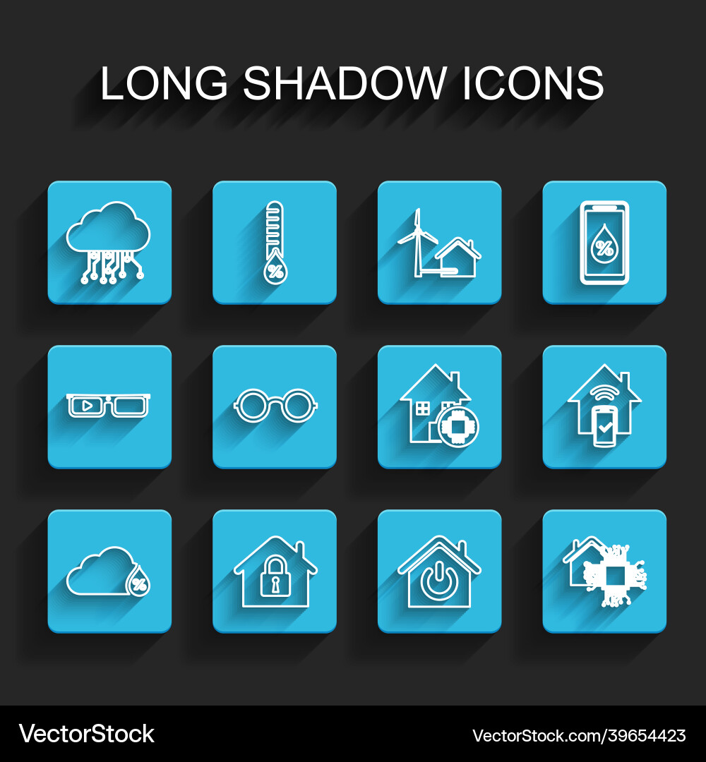 Set line humidity house under protection Vector Image