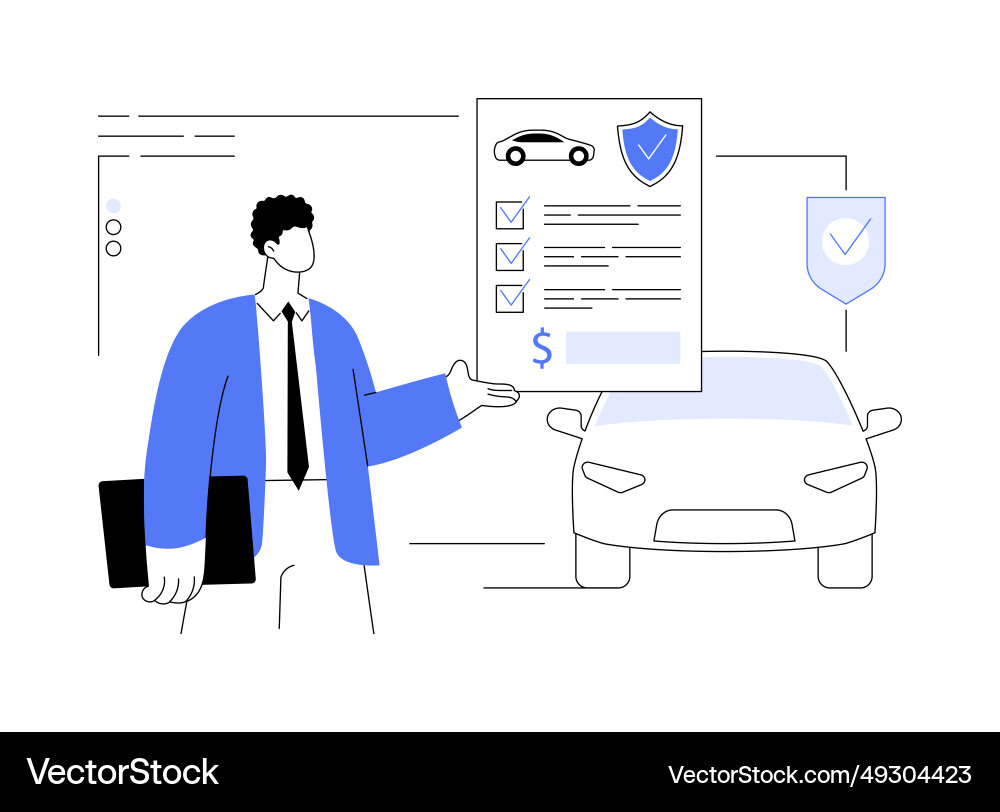 Vehicle insurance abstract concept Royalty Free Vector Image