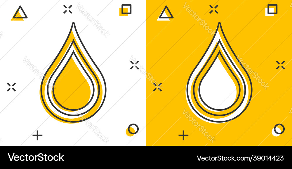 Water drop icon in comic style raindrop cartoon Vector Image