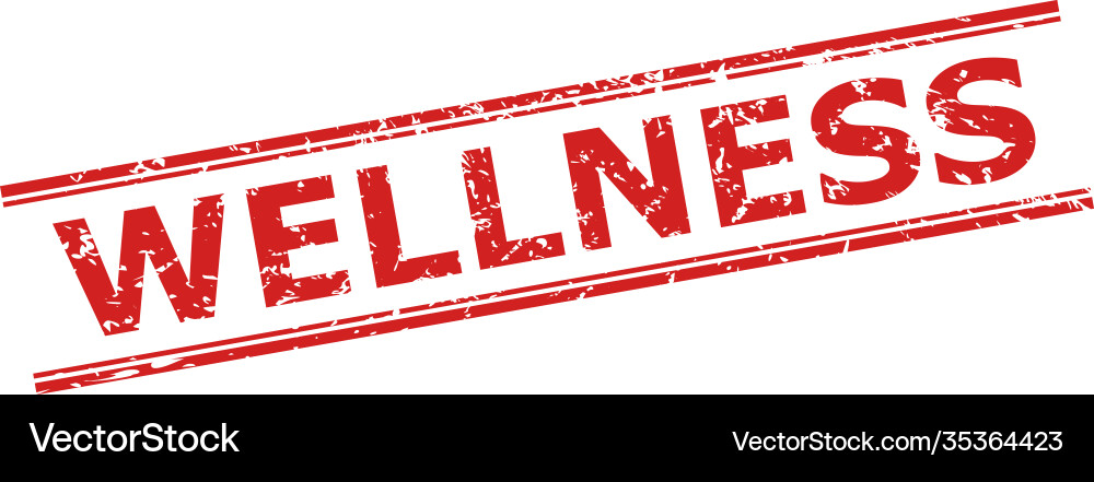 Wellness stamp seal with grunged texture Vector Image