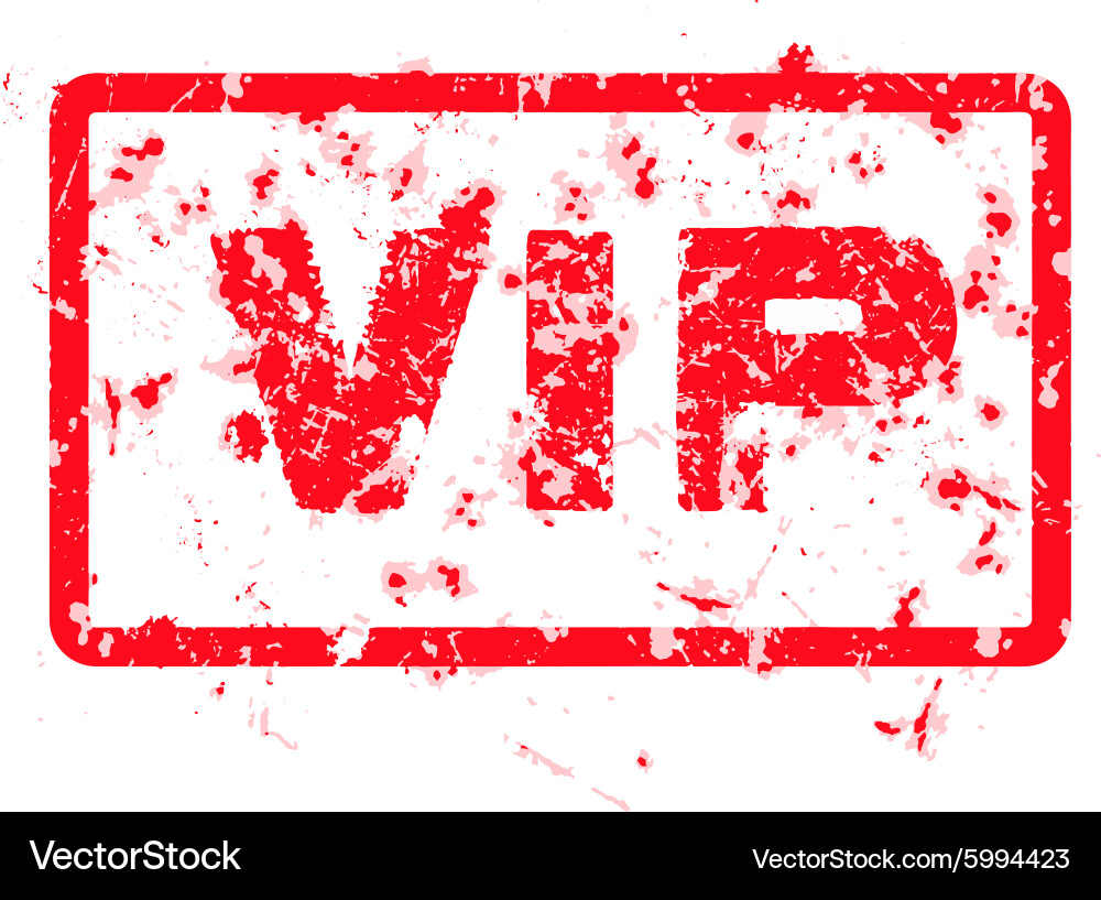 Word vip red grunge stamp isolated Royalty Free Vector Image