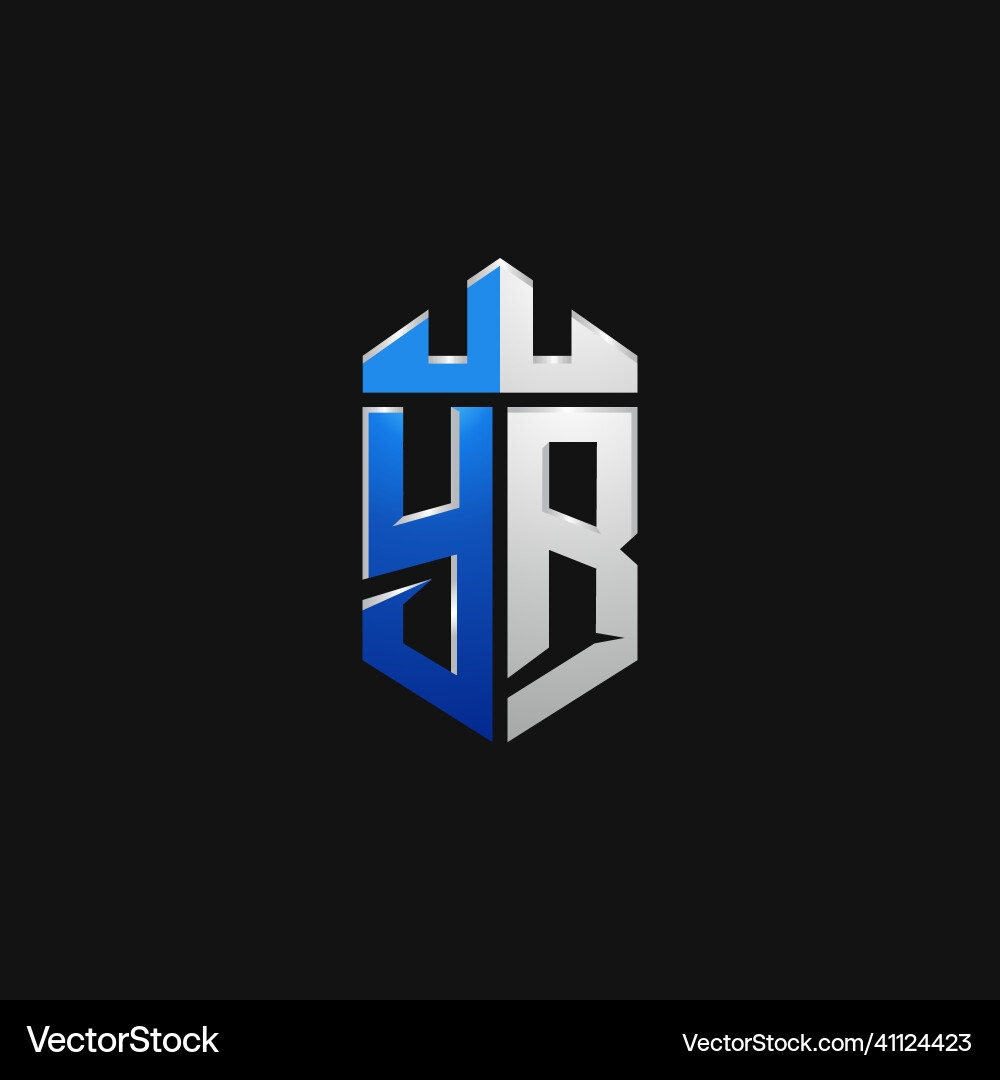 Yr initials shield logo monogram designs modern Vector Image