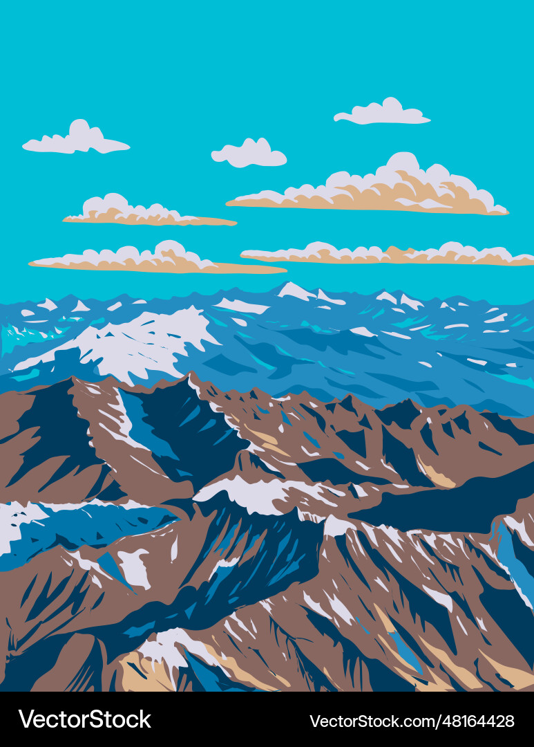 Andes mountain or andean range in chile Royalty Free Vector