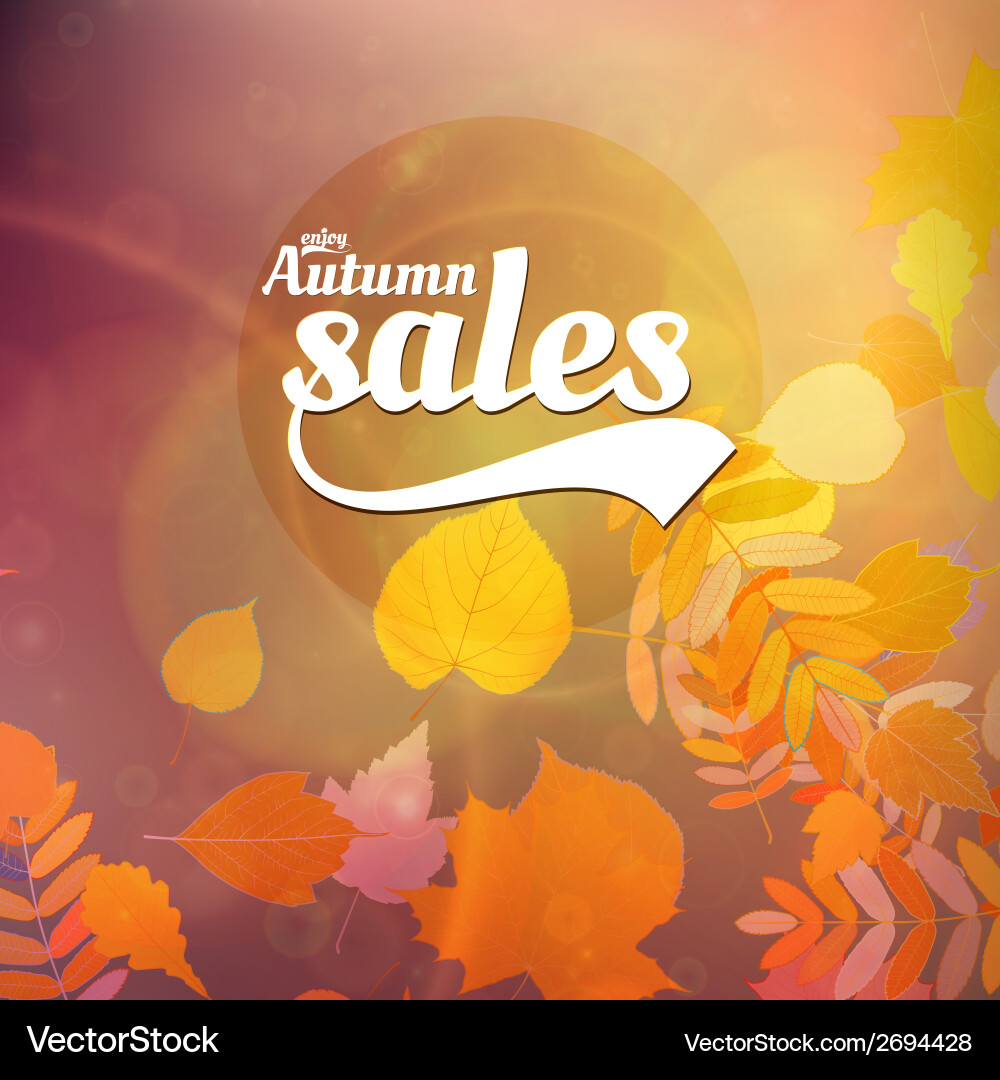 Autumn sale design template Royalty Free Vector Image