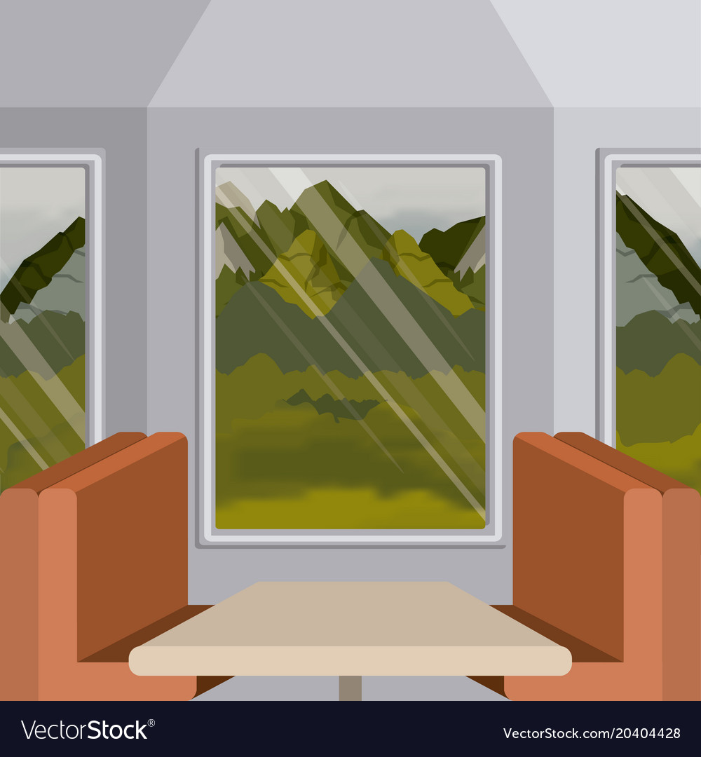 Background interior train with a passenger Vector Image