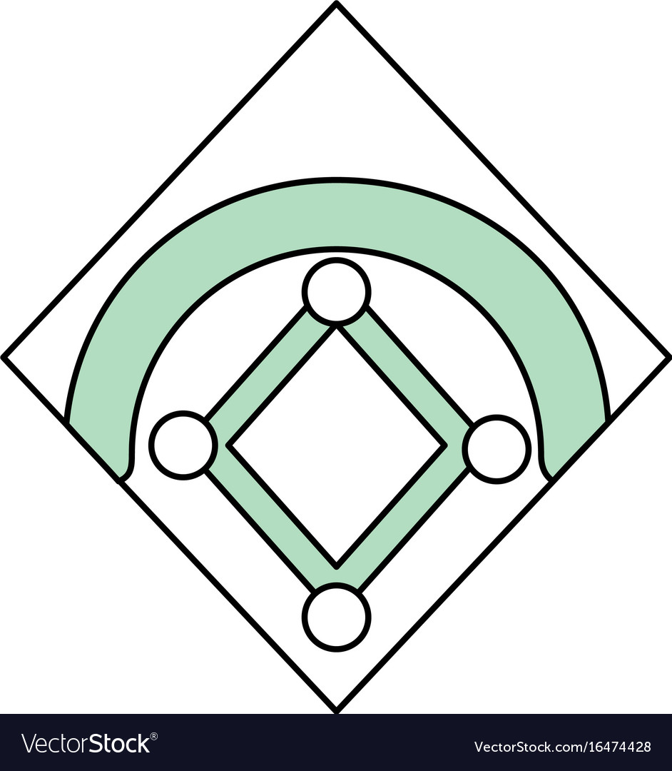 Baseball field isolated Royalty Free Vector Image