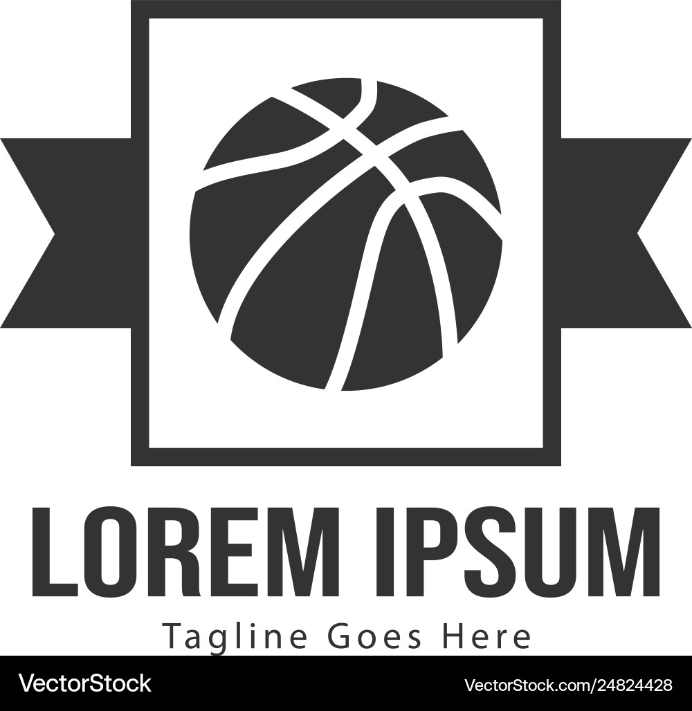Basketball logo template design minimalist Vector Image