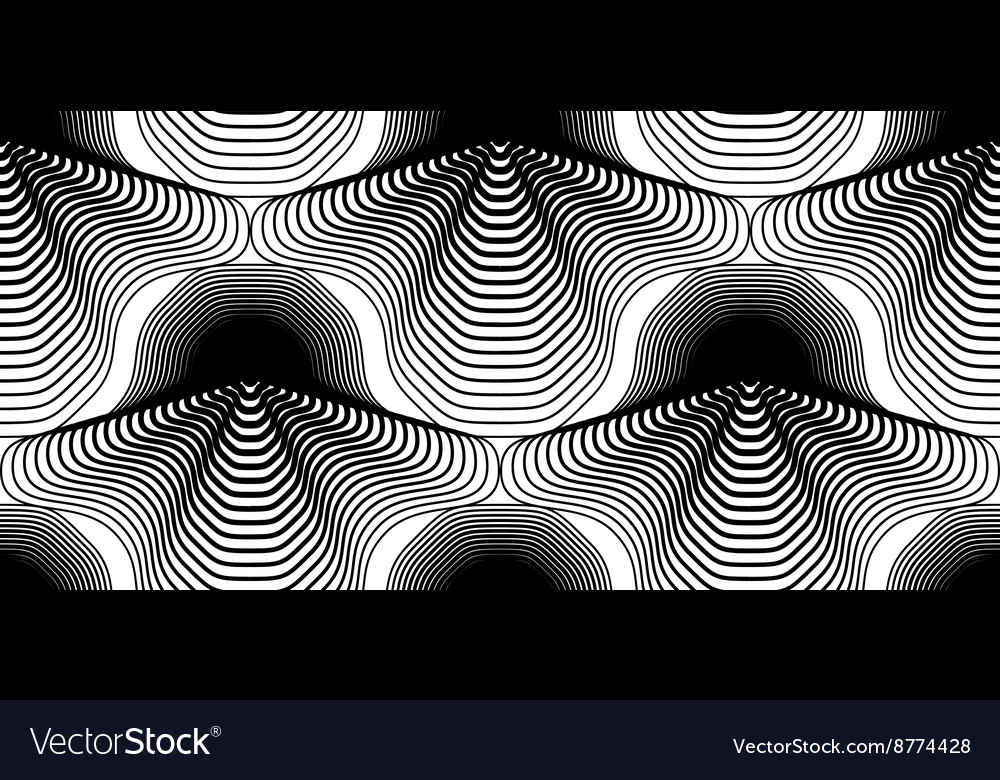 Continuous pattern with black graphic lines Vector Image