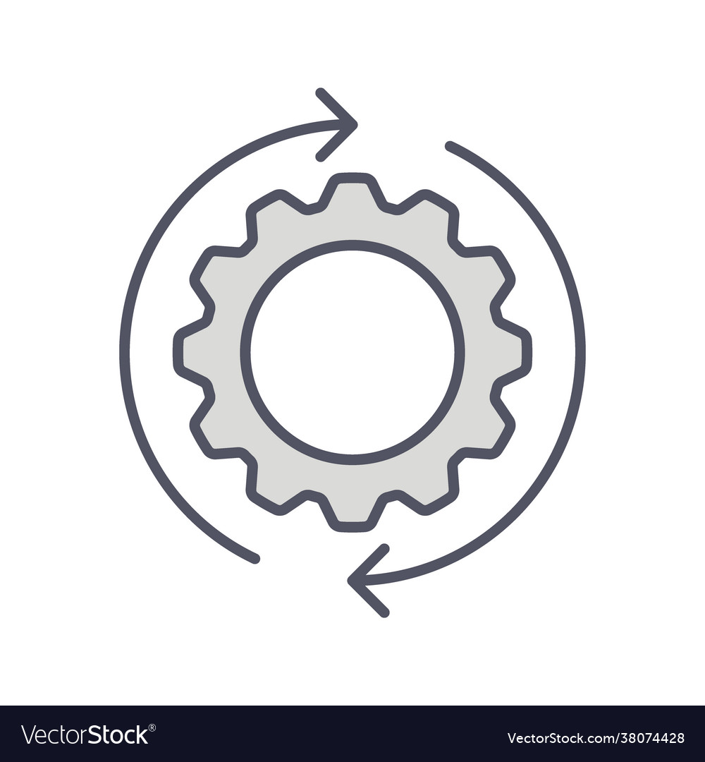 Development solution thin line icon gear Vector Image