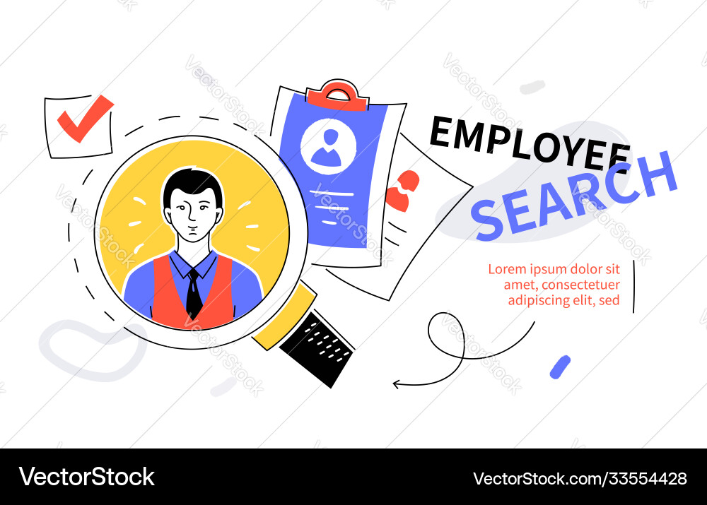Employee search - modern colorful flat design Vector Image