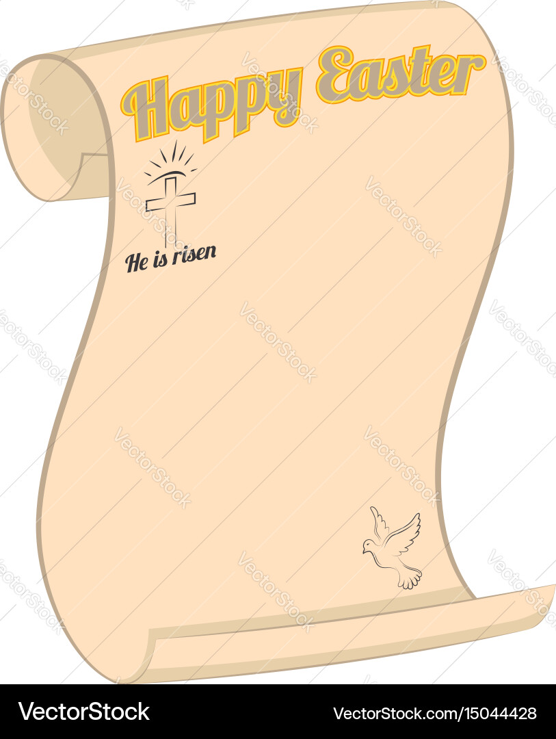 Happy easter congratulatory scroll Royalty Free Vector Image