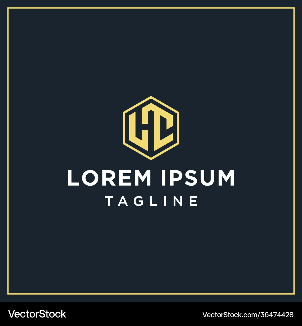 Hl or he hexagon logo Royalty Free Vector Image